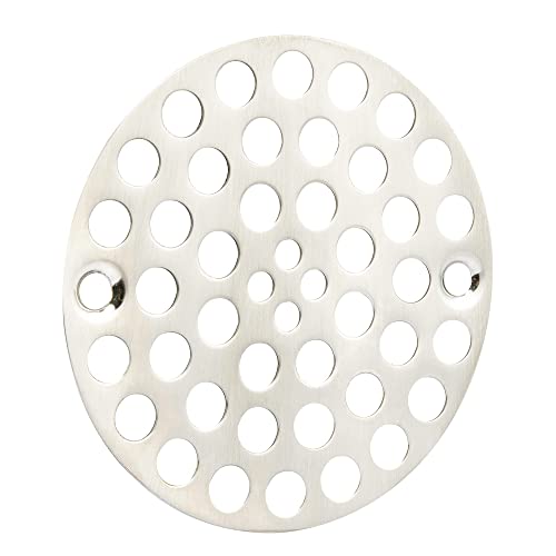 Artiwell 4’’ Shower Strainer Drain Trim Set, Solid Brass Screw-in Shower Strainer Drain Cover, Replacement Strainer Grid by Artiwell, Machine & Self-Tapping Screws Included (Brushed Nickel)