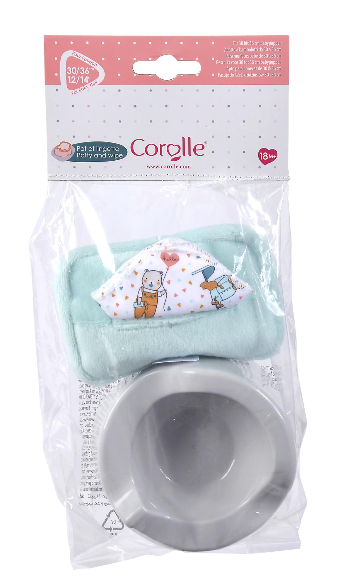 Corolle Potty and Wipe Baby Doll Accessory Set - for 12" Baby Dolls
