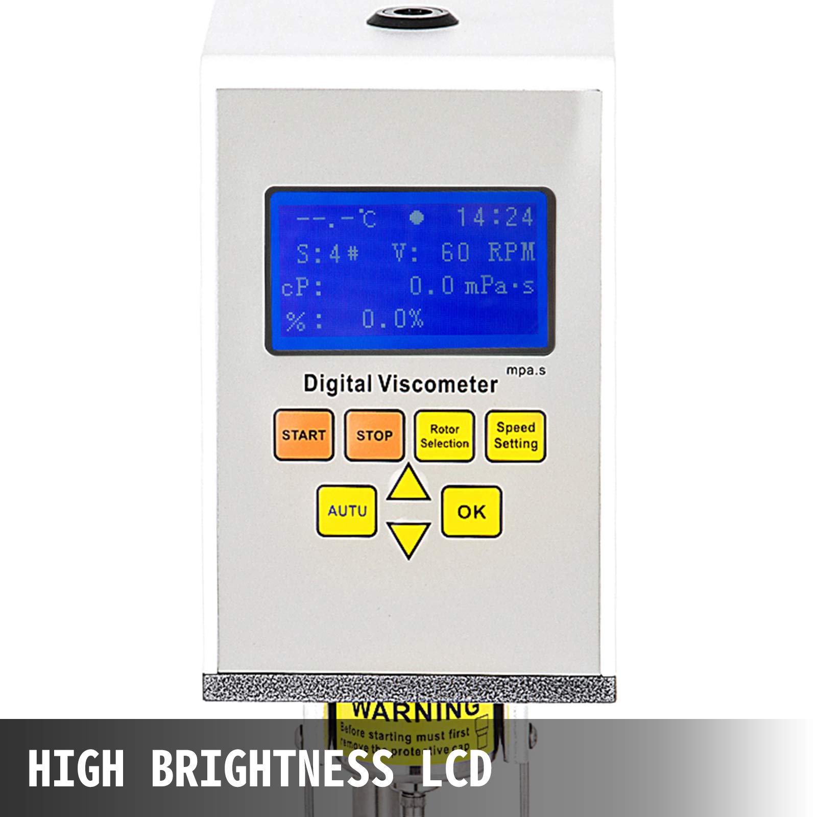 VEVOR Digital Viscometer 1-100000 mPa.s Digital Rotary Viscometer NDJ-9S Fluidimeter Tester Meter Accuracy Plus or Minus 2% Newton Liquid Viscometer Digital Portable (NDJ-9S)