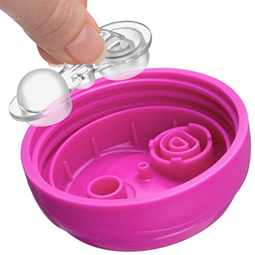 Chicco 9oz. Glow in the Dark Double-Wall Insulated Sippy Cup with Bite-Proof Rim Spout and Spill-Free Lid | Top-Rack Dishwasher Safe | Easy to Hold with Ergonomic Indents | Pink| 12+ months