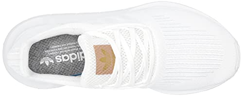 adidas Women's Swift Run Shoes, White/White/Copper Metallic, 5.5