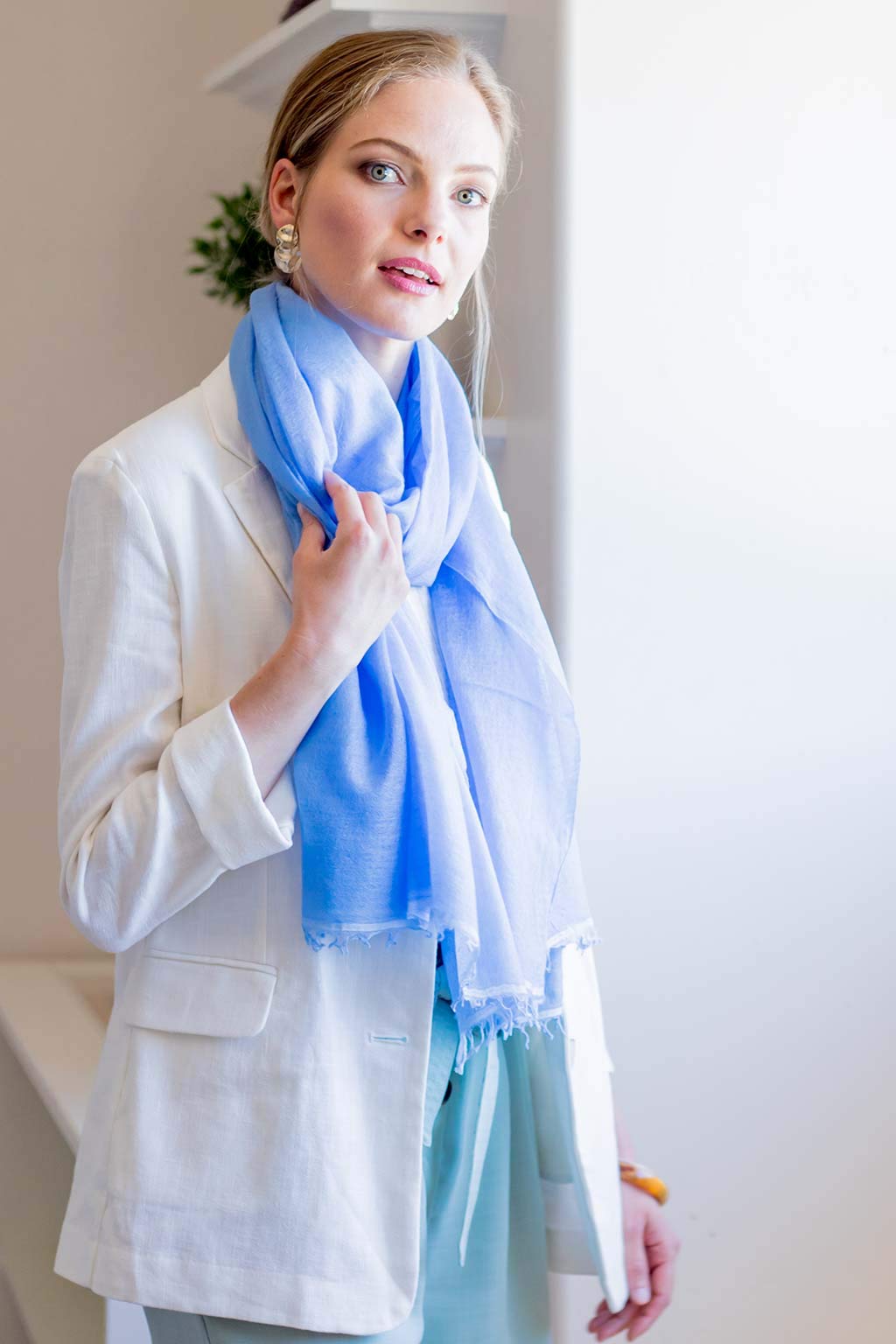 Alpine Cashmere Women's 100% Felted Cashmere Passport Scarf - Lagoon
