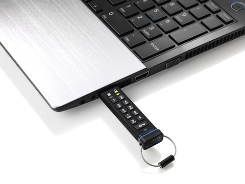 iStorage datAshur 16 GB Secure Flash Drive - Password Protected, Dust and Water Resistant, Portable, Military Grade Hardware Encryption USB 2.0 IS-FL-DA-256-16