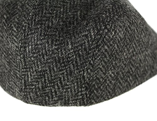 Irish Touring Cap Made in Ireland Fitted Slim Fit Genuine Tweed Charcoal S