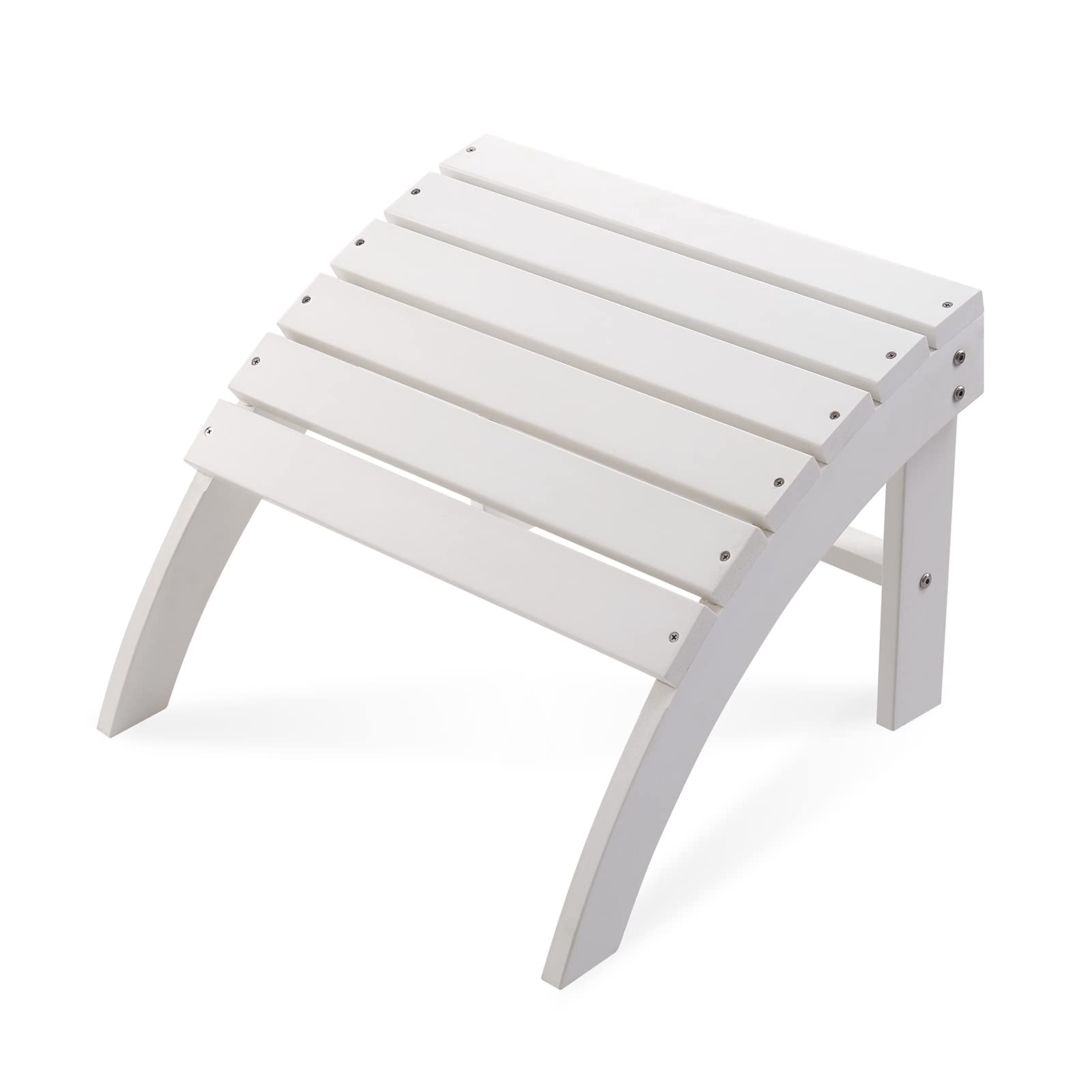Psilvam Adirondack Ottoman, Adirondack Footstool for Adirondack Chair Weather Resistant Foot Rest for Outdoor Porch, Yard, Garden(White)