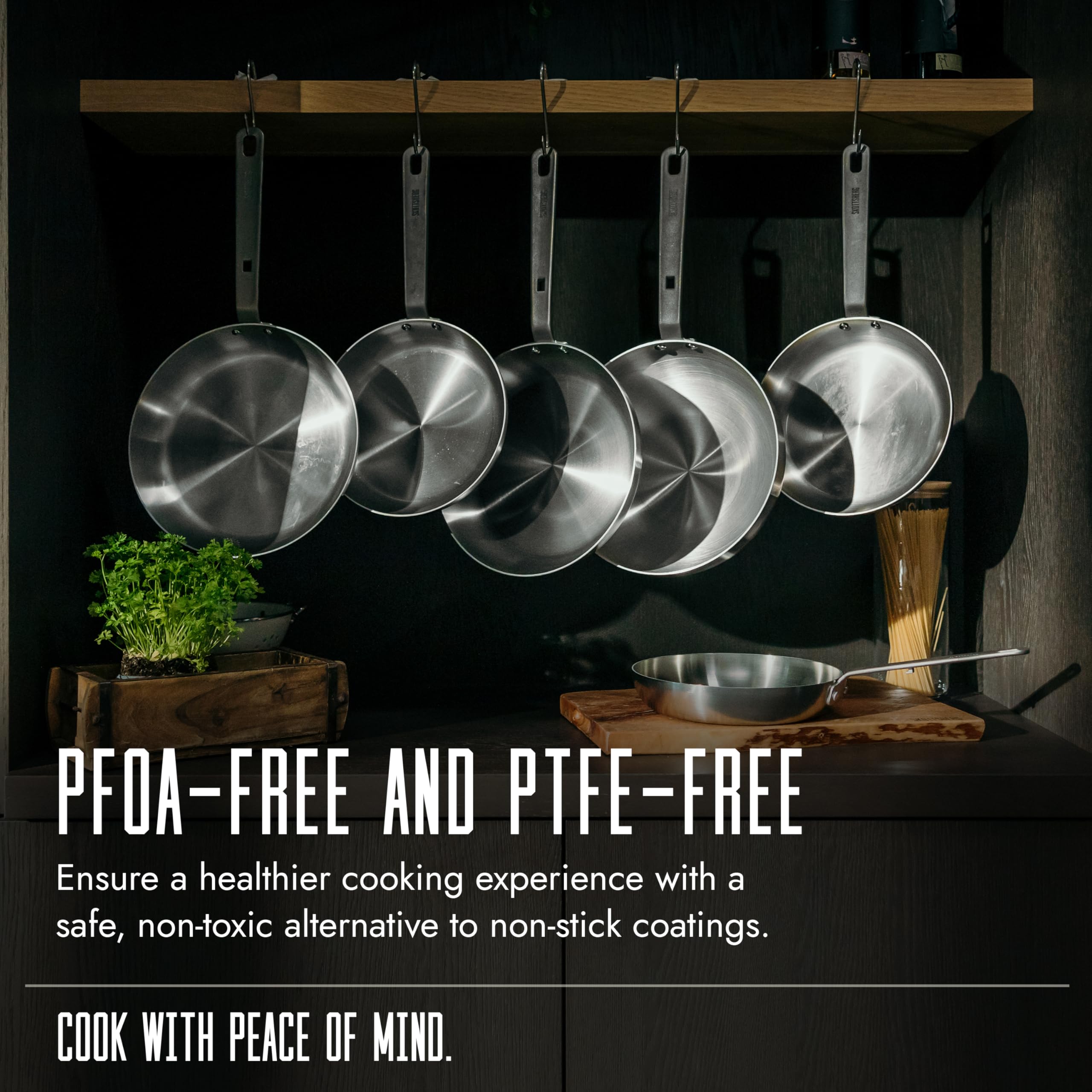 SKOTTSBERG Stainless Steel Wok (11" wide) – Suitable For All Heatsources, Safe With Metal Utensils