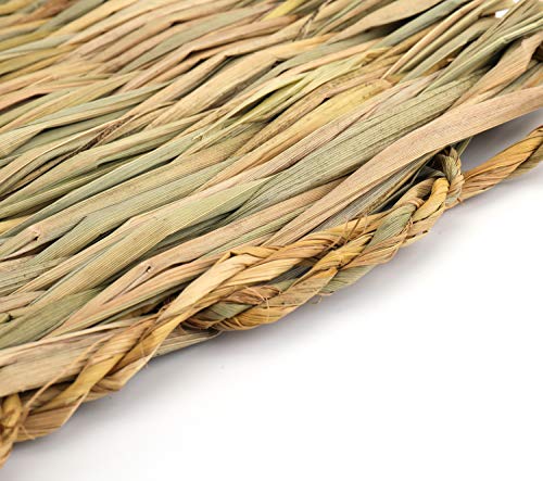 Yesland 12 Pack Woven Bed Mat for Rabbits - Grass Mat & Bunny Bedding Nest - Rabbit Bed and Natural Chew Toy Bed for Guinea Pig Chinchilla Squirrel Hamster Cat Dog and Small Animal