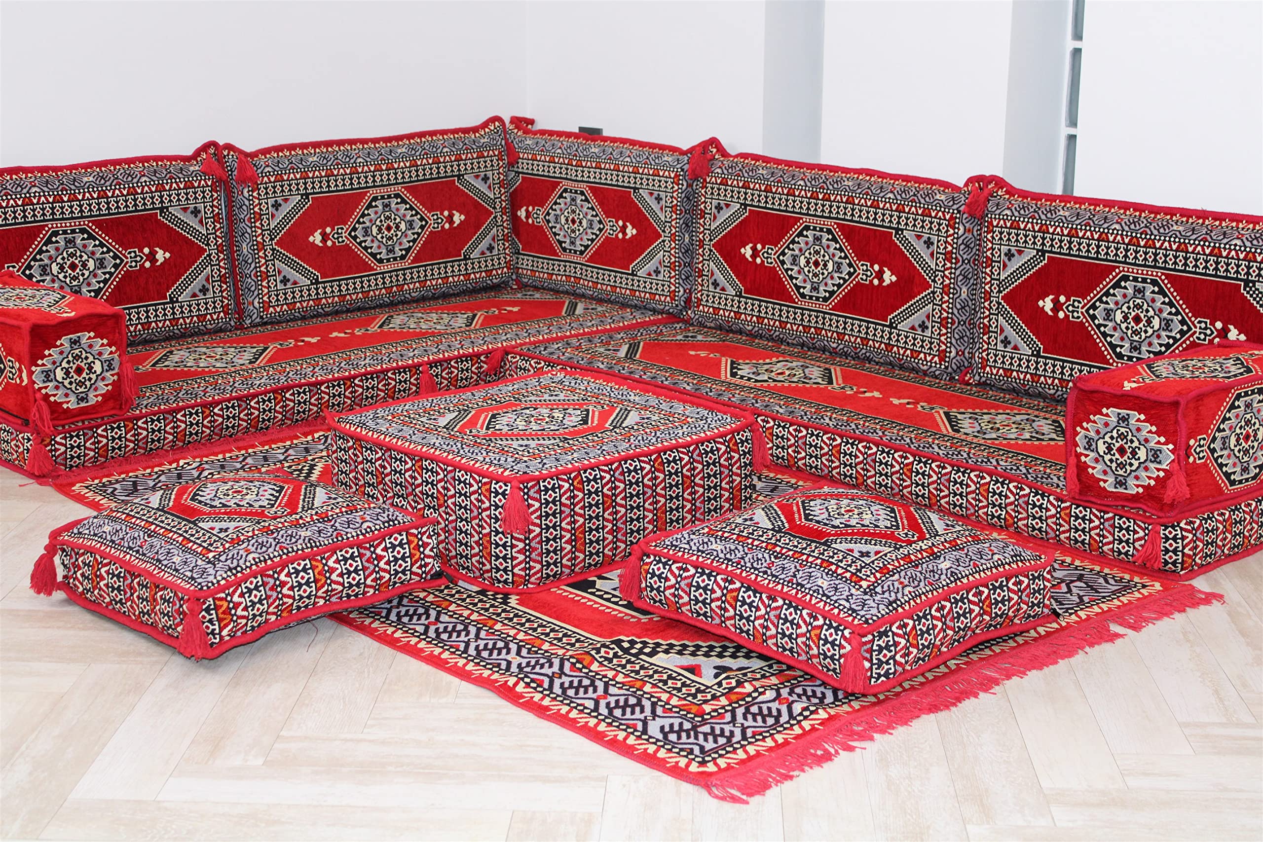 Arabic Corner Sofa Set, Arabic Floor Seating, Arabic Floor Sofa, Arabic Majlis, Arabic Couches, Floor Seating Sofa MA 99 (With premium foam)