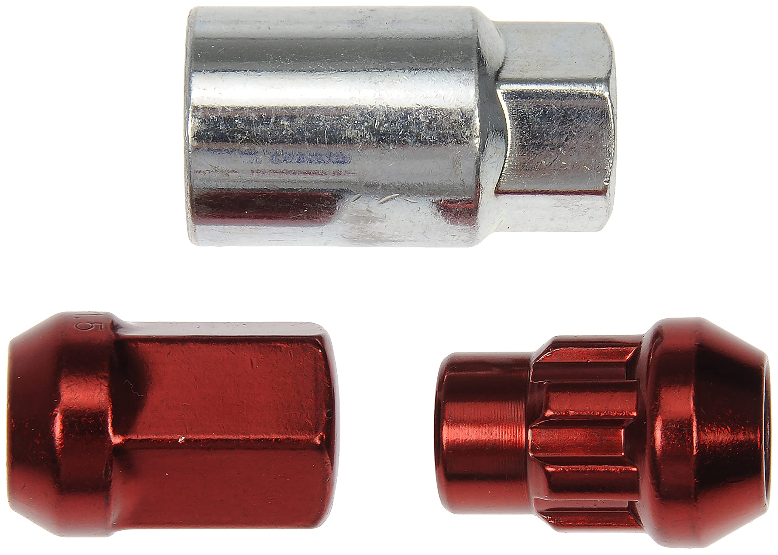 Dorman 713-375E Red Acorn Wheel Nut Lock Set Compatible with Select Models, 20 Pack