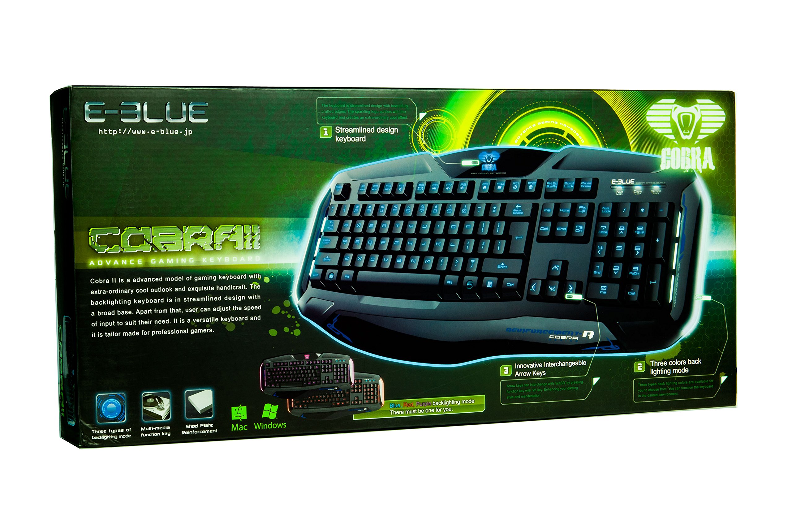 E-Blue Cobra Reinforcement-R Backlit Gaming Keyboard (EKM705BKUS-IU)
