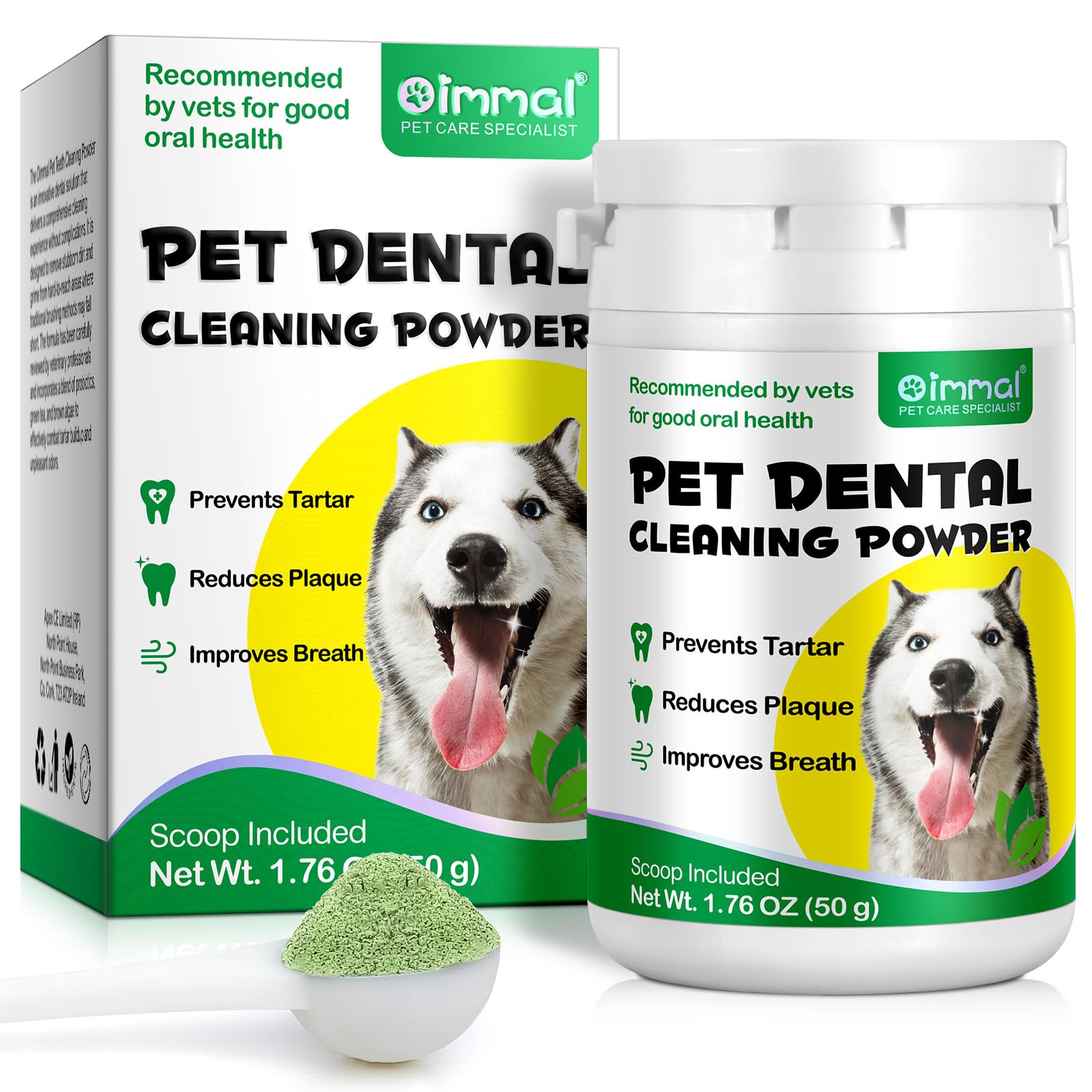 ALIVO Teeth Cleaning Powder for Dogs & Cats, Dental Powder for Pets Teeth Cleaning - Breath Freshener with Probiotics for Bad Breath, Plaque, Tartar - Dental Care Supplies for Small Dogs - 50g