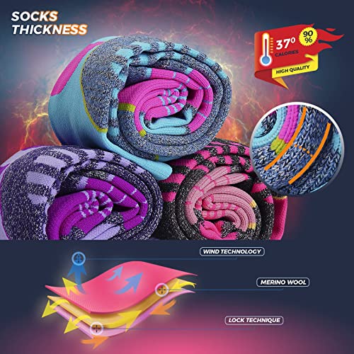 AII 2 pairs Athlete High Performance Unisex Knee Length Ski Socks For Men and Women, Winter Performance Socks,Snowboard socks