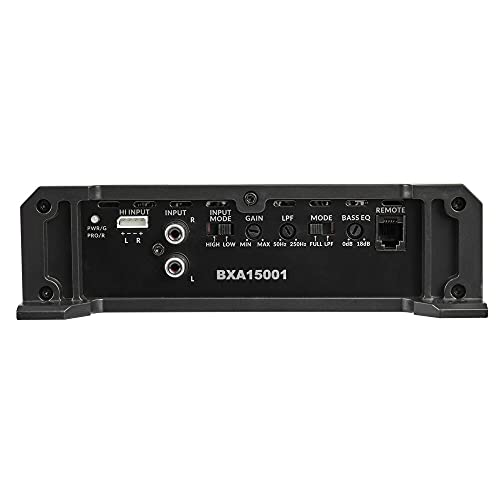 Belva BXA15001 1500W Peak BX-Series 2-Ohm Stable Class-A/B Monoblock Car Audio MOSFET Amplifier with Remote Subwoofer Level Control