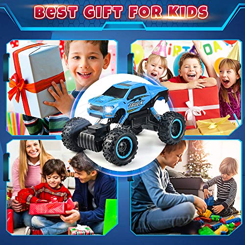 DOUBLE E 1/12 Scale Remote Control Monster Trucks - 2.4Ghz Off Road RC Trucks, Toys Gifts for Boys Age 6-10