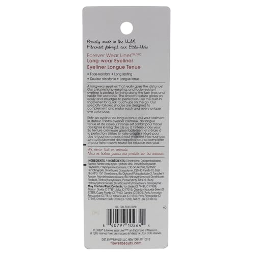 FLOWER BEAUTY Forever Wear Long Wear Eyeliner Pencil - Long Lasting, Fade-Resistant, Smooth Application Retractable Eye Liner (Forever Onyx) (I0095322)