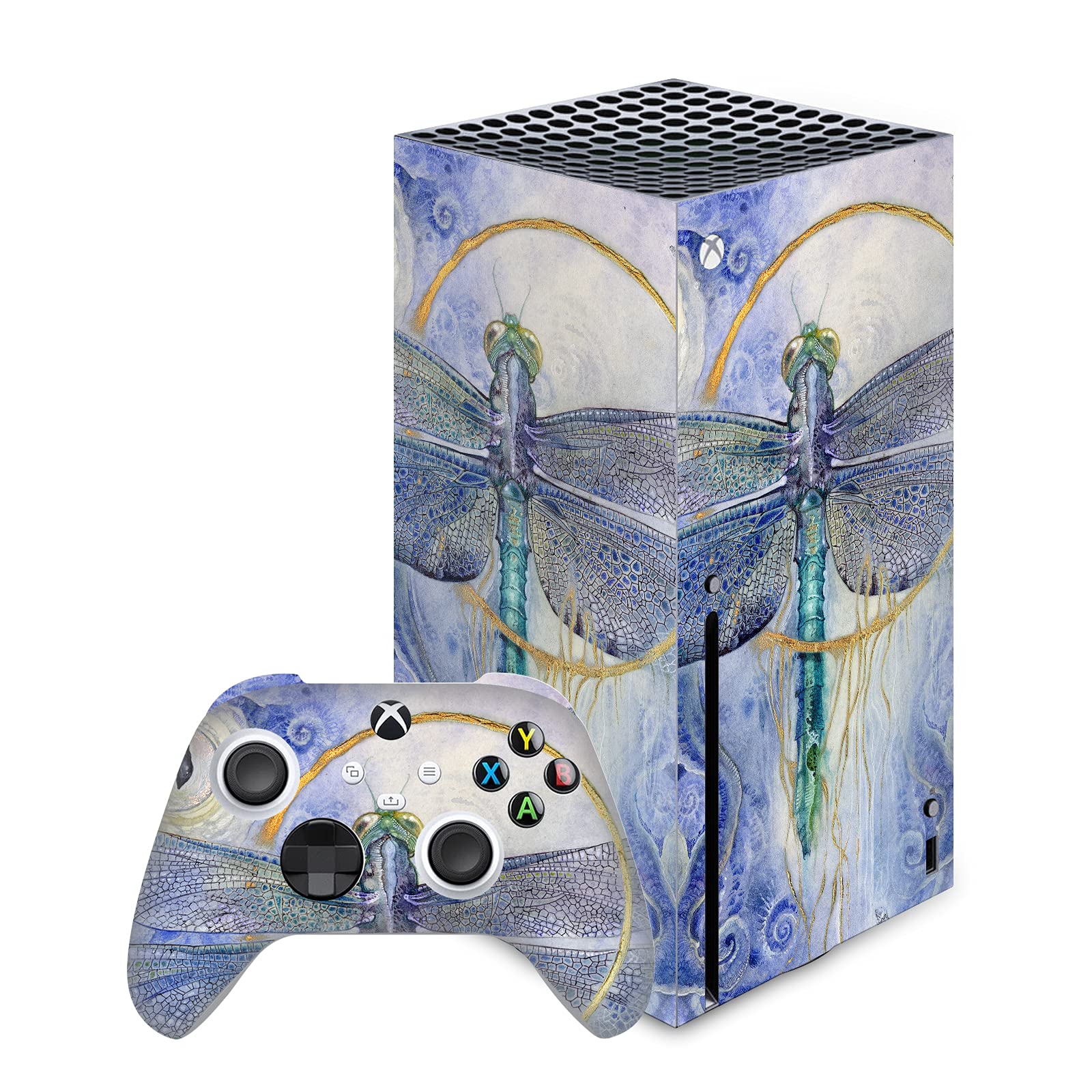 Head Case Designs Officially Licensed Stephanie Law Dragonfly Art Mix Vinyl Sticker Gaming Skin Decal Cover Compatible With Xbox Series X Console and Controller Bundle