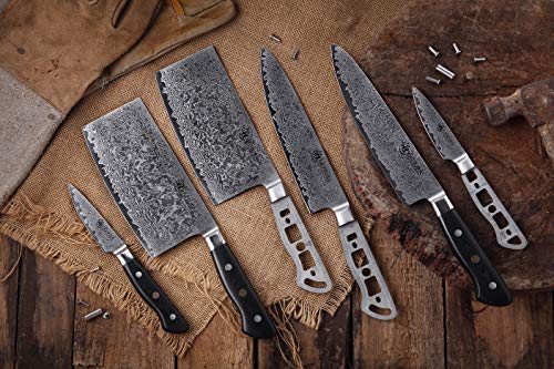 KATSURA Woodworking Project Kit β Santoku Knife Blank β 5 Inch β Japanese Premium AUS 10, 67 Layers Damascus Steel