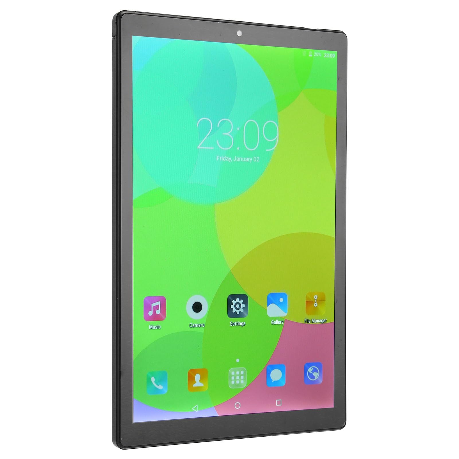 Airshi Black Tablet, 5000mAh 10.1 Inch IPS Reading Tablet 2.4G 5GWiFi 100‑240V for Work (US Plug)