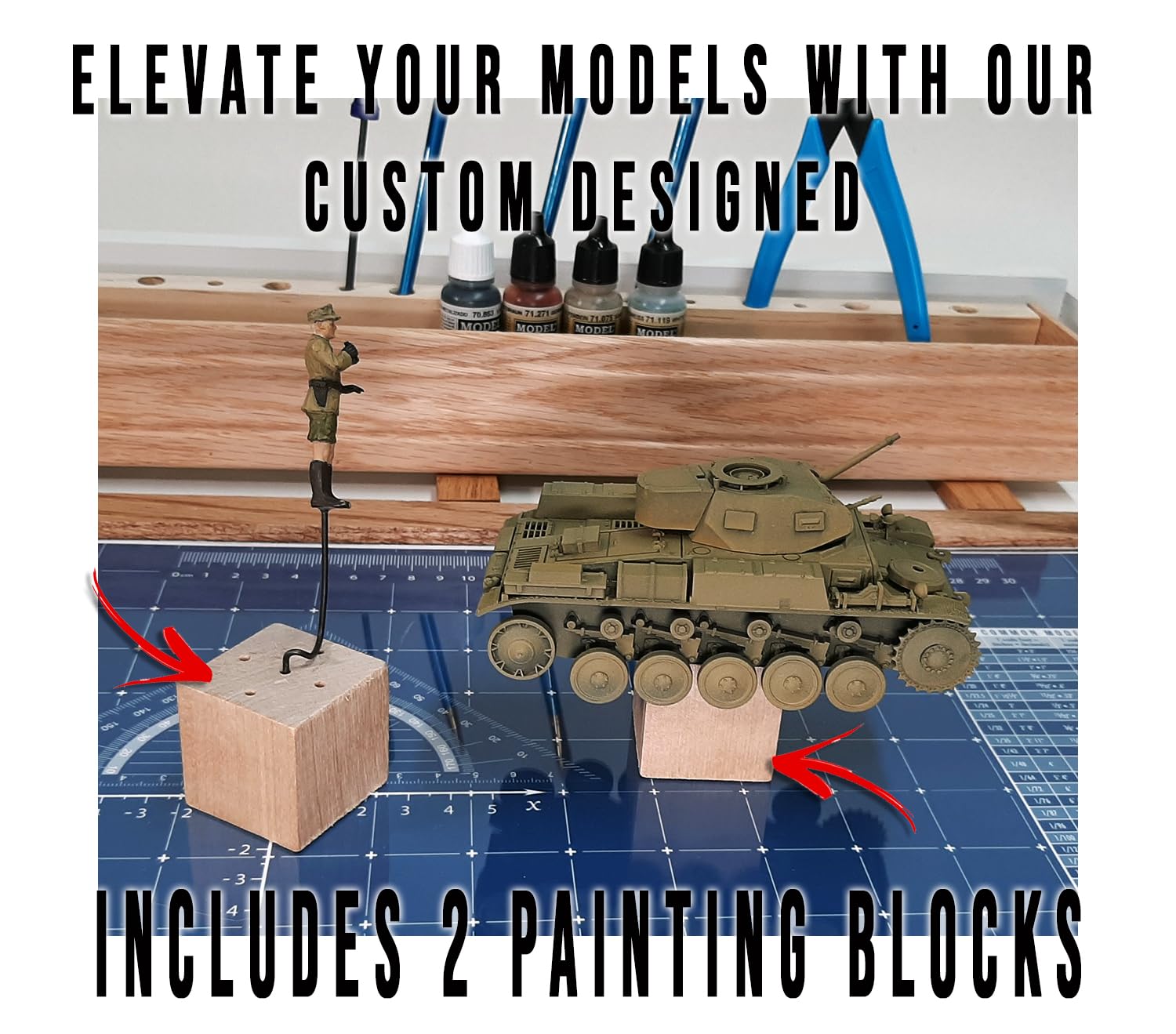 Hobby Tray, Model Building Work Area, 18x24 Modeling Work Station, Resin Printing, Crafting Tray and Portable Work Area (Natural Wood)