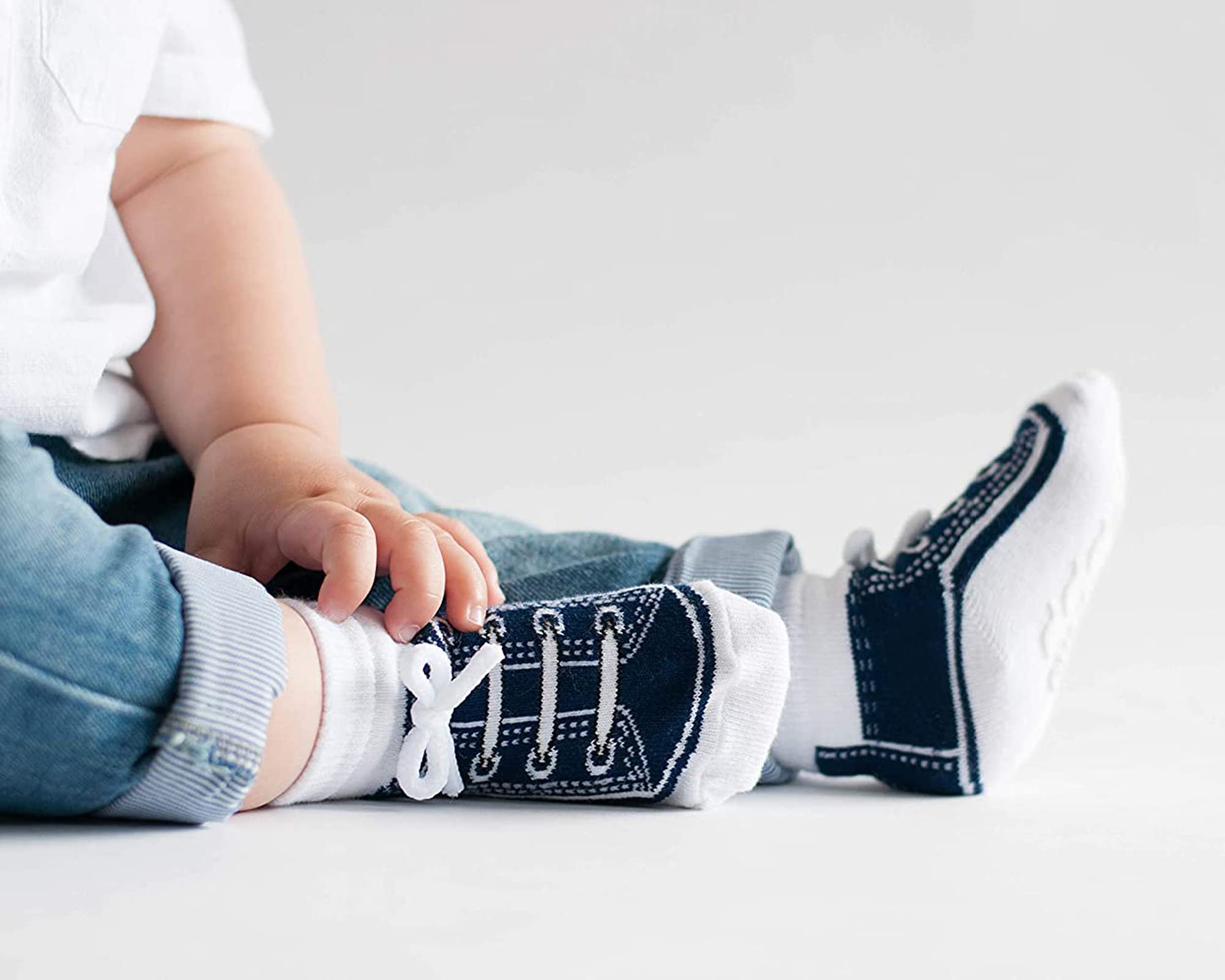 Fly love 6 Pairs Baby Cotton Sneaker Newborn Ankle Sock Toddler Crew Walkers Bootie Infant Slippers Socks