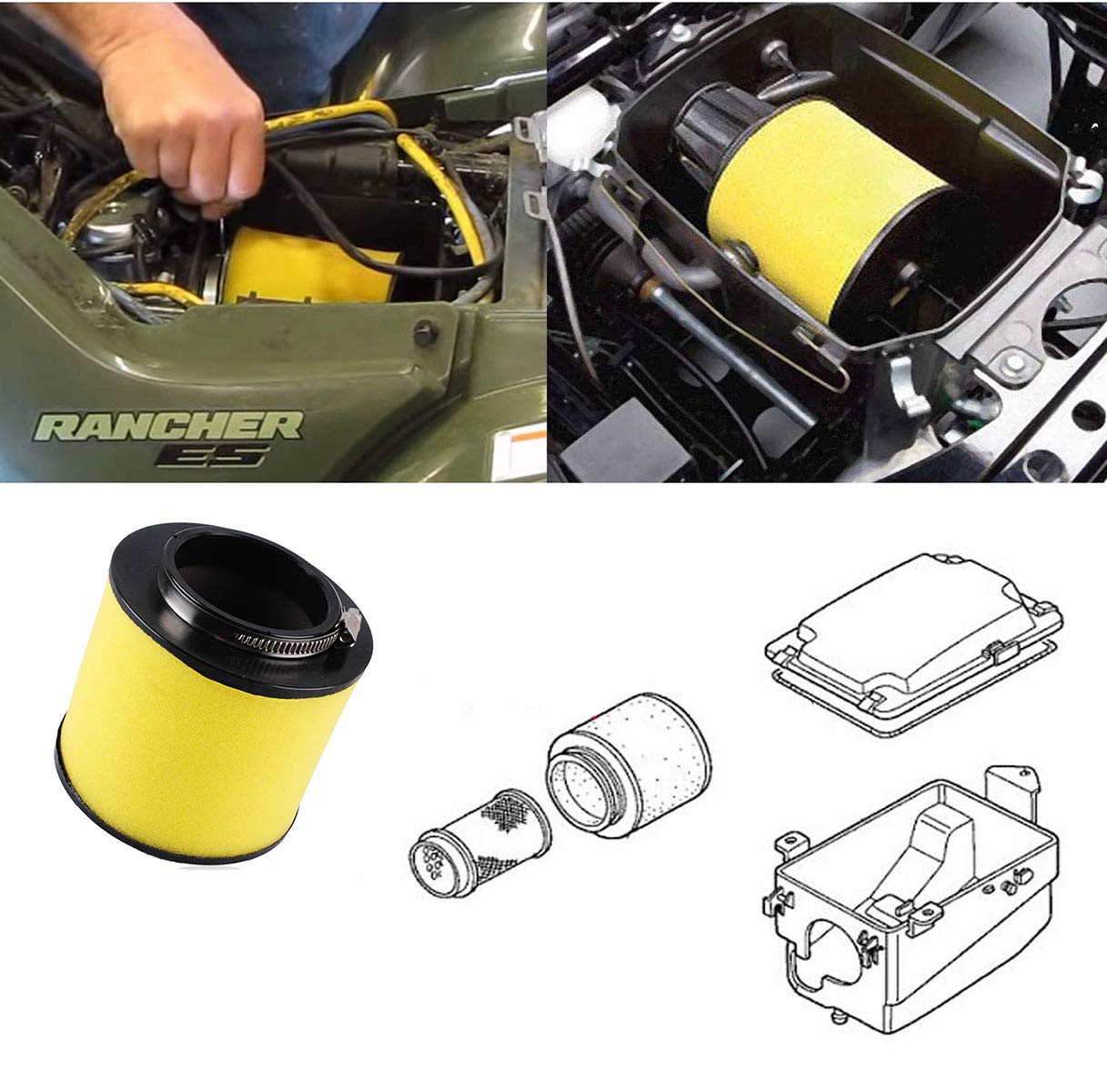 Air Filter Oil Filter Spark Plug for Honda Rancher 350 Foreman 400&450 Replace OE 17254-HN5-670