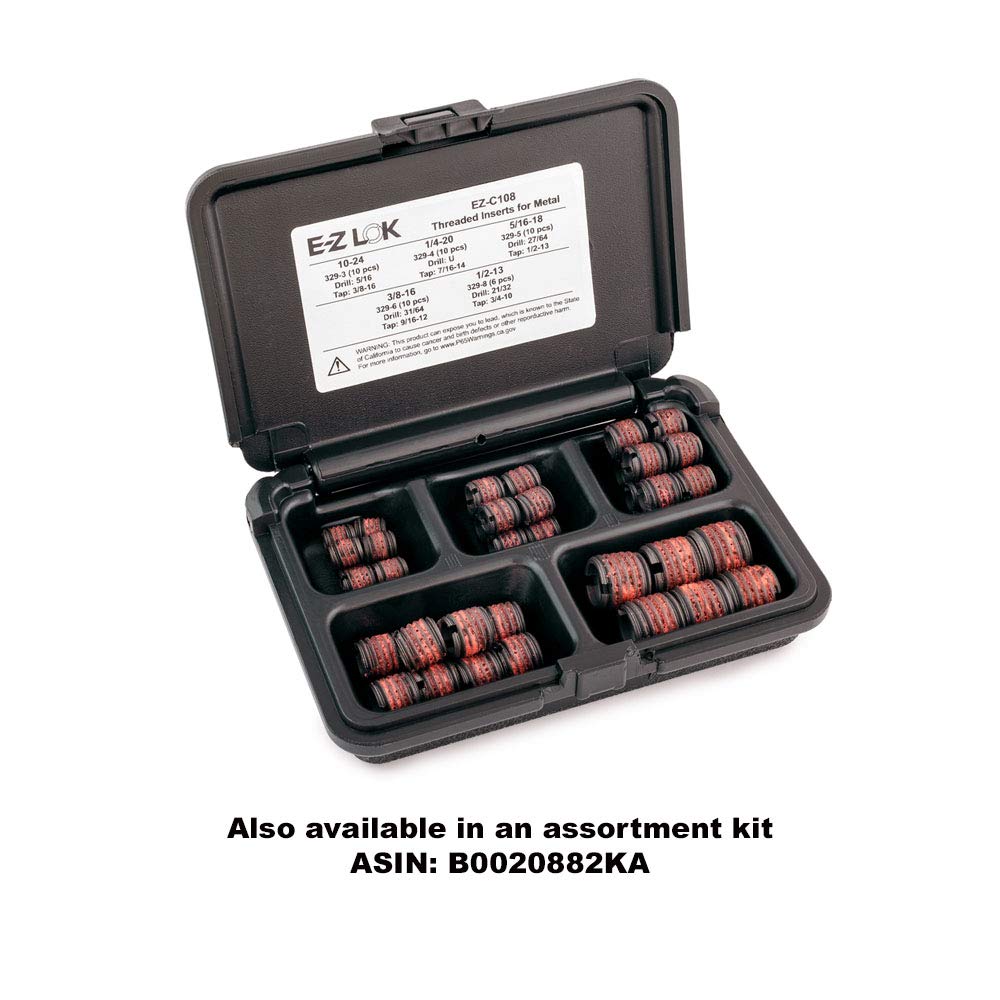 E-Z LOK - 329-8 E-Z Lok Externally Threaded Insert, C12L14 Carbon Steel, Meets AISI 12L14, 1/2"-13 Internal Threads, 3/4"-10 External Threads, 0.656" Length, Made in US (Pack of 5)