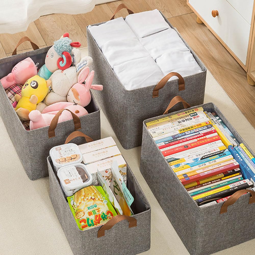 Eytueo 6 Pcs Wardrobe Clothes Organizer with Thickened Base Plate, Steel Frame Drawer Organizer Clothes with Handles, Folable Clothes Storage Box for Jeans Sweater Blanket Toys