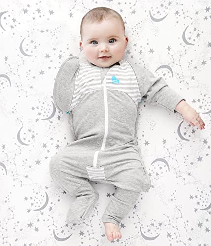 Love to Dream Swaddle UP Transition Suit, Gray, Medium, 13-19 lbs, Patented Zip-Off Wings and Unique Self-Soothing Sleeves, Safely Transition from Swaddled to Arms-Free Before Rolling Over