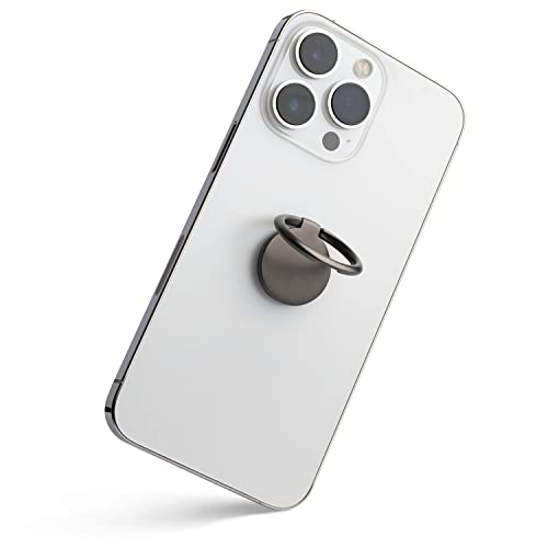totallee Phone Ring Grip, Finger Holder Rotating Stand Kickstand - Compatible with iPhone and Galaxy (Gunmetal)