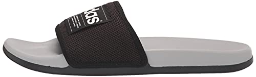 adidas Unisex Adilette Comfort Slide, Core Black/White/Grey, 7 US Men
