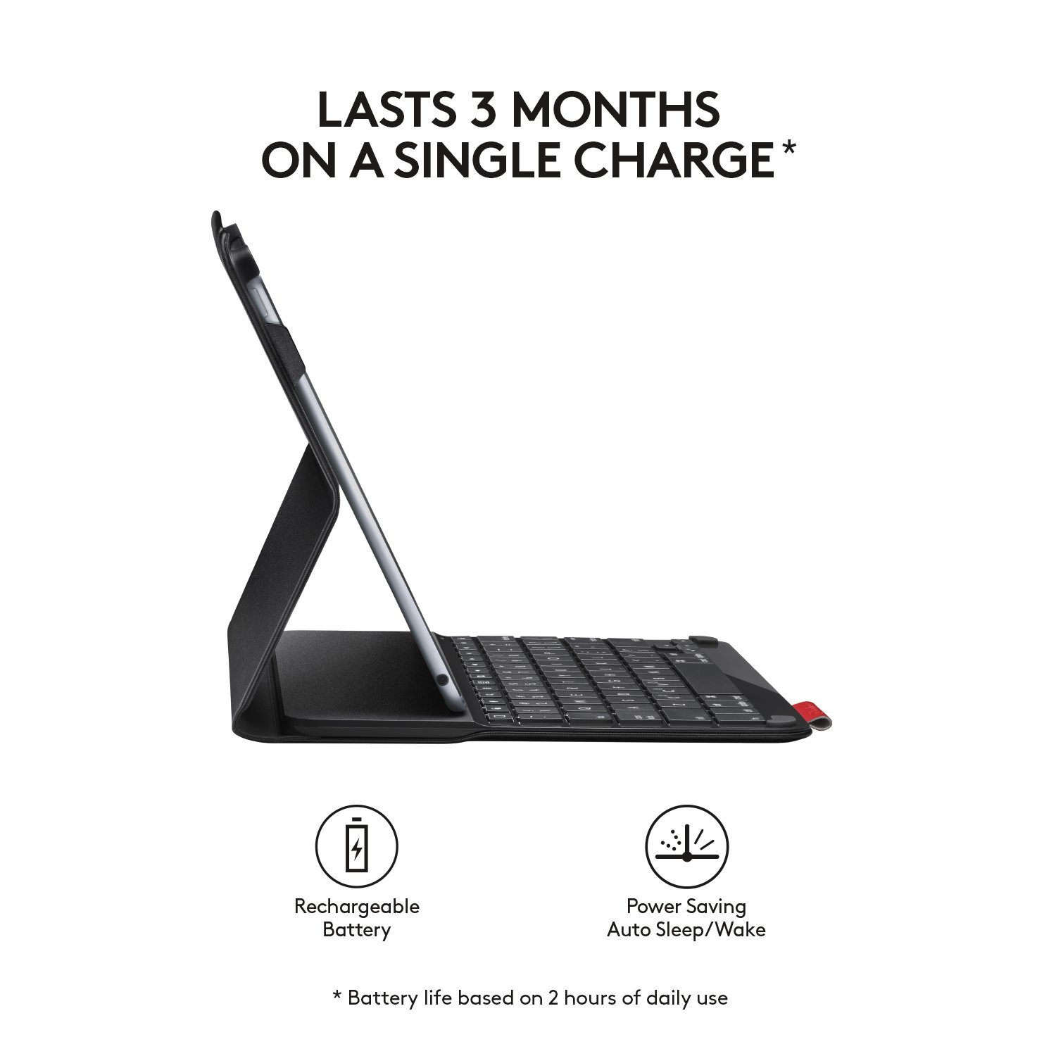 Logitech Type+ Protective iPad Air 2 Case with Integrated Keyboard – Two Viewing Positions – Designed for Typing and Tapping – Powered with Wireless Bluetooth® – 30-Foot Wireless Range – Black