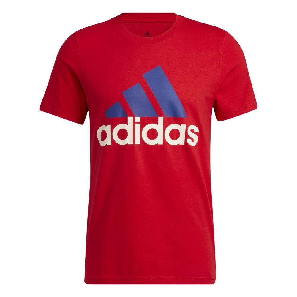 adidas Basic Badge of Sport Tee Scarlet/Victory Blue/Wonder White SM