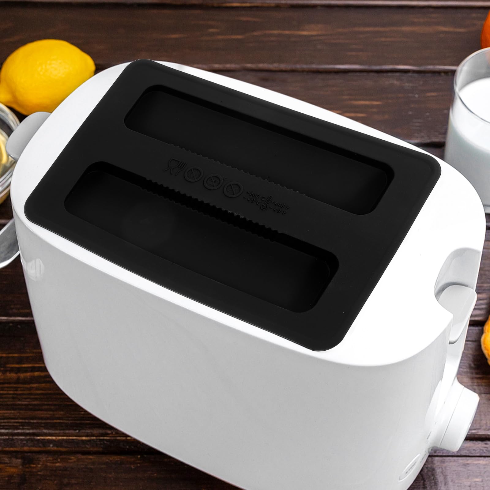 Silicone Toaster Dust Cover 2 Slice Toaster Lid Electric Bread Maker Upper Cover Toaster Machine Top Cover for Bread Machine Part Accessories (Black)