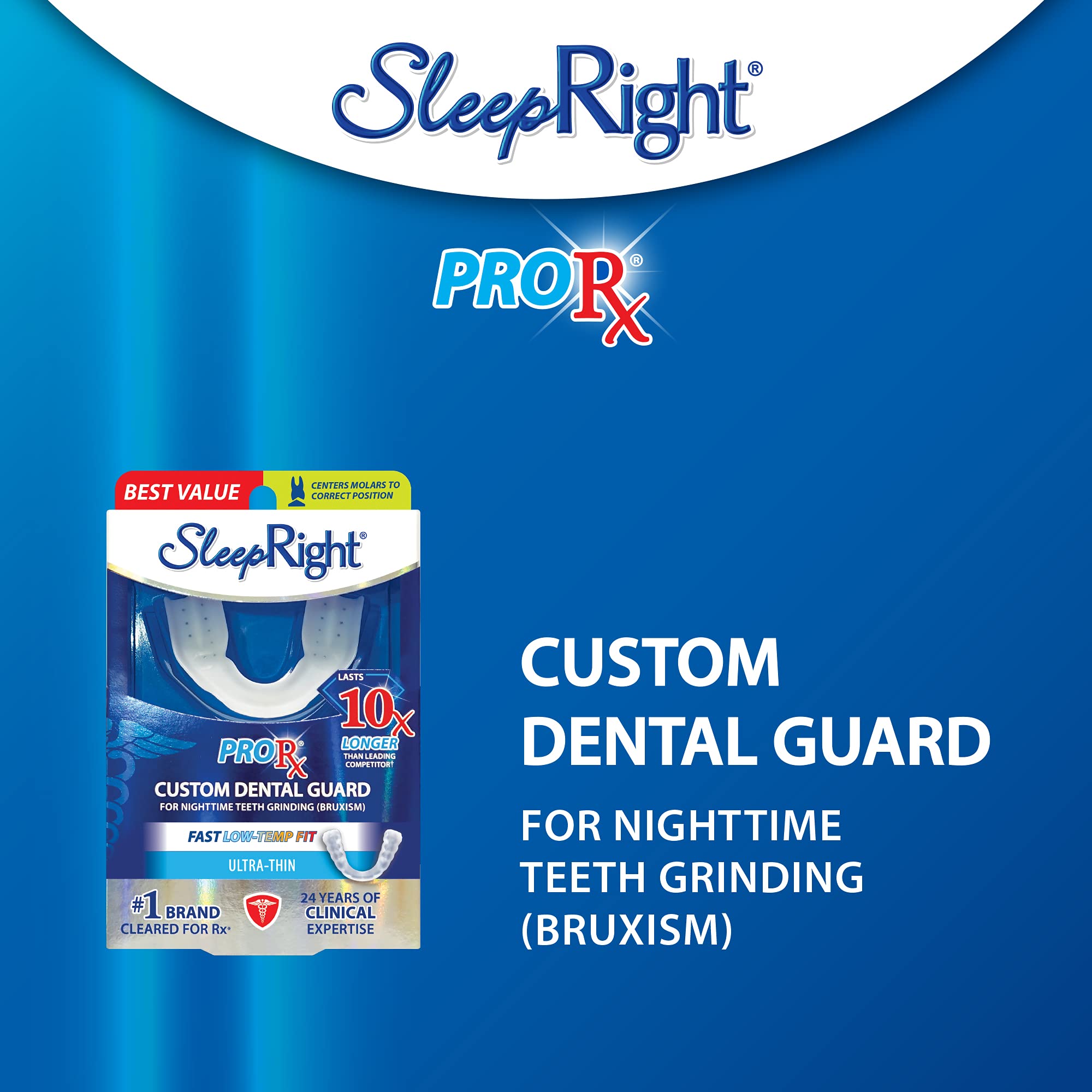 SleepRight ProRx Custom Fit Dental Guard - Helps with Teeth Grinding, Clenching and Bruxism - Provides Maximum Protection