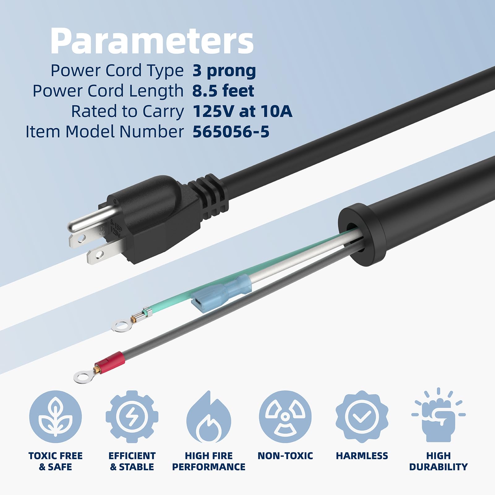 565056-5 Replacement Cord Compatible with Makita Circular Saw polisher Sander Power Cord Parts,Heavy Duty Cord for Makita Power Tool Replacement Assembly Accessories