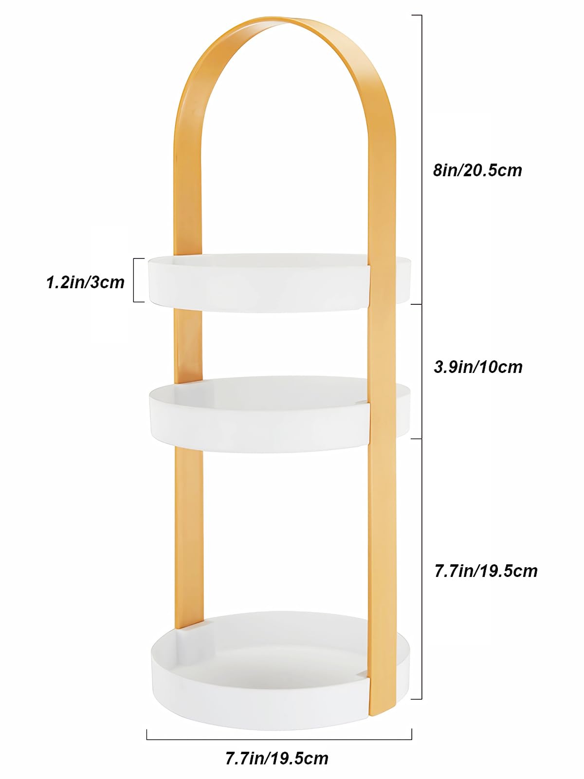 COCSKERQL 3-Tier Bathroom Counter Organizer,Makeup Shelf Organizer, Bathroom Countertop Perfume Tray and Vanity Organizer for Corner Storage (yellow)