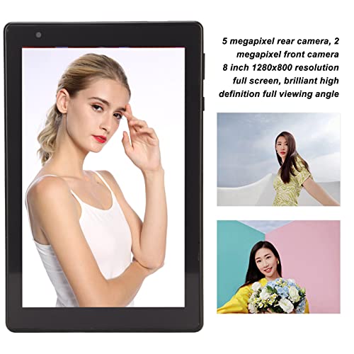 8 Inch Tablet, 8 Inch IPS LCD Dual Standby Dual Card 3 Card Slots Green 2GB RAM 32GB ROM Calling Tablet 100240V for Android5.1 Games (US Plug)