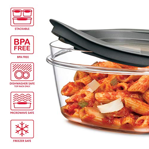 Rubbermaid Meal Prep Premier Food Storage Container, Set of 3, Grey