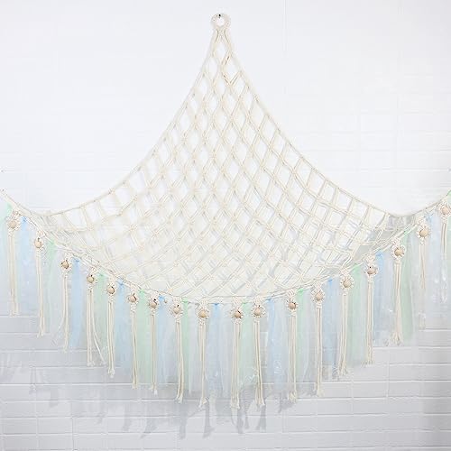 GSZTTKX Stuffed Animal Hammock,Macrame Large Toy Net Hanging for Stuffed Animals Storage Organizer Wall Corner,Boho Plush Stuffed Animal Holder Children Room Nursery Decor (with Light,Beads,White)