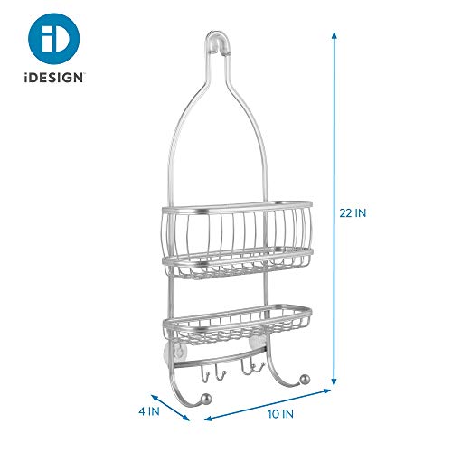 iDesign Metal Extra-Wide Hanging Shower Caddy, The York Collection โ 10" x 4" x 22", Silver
