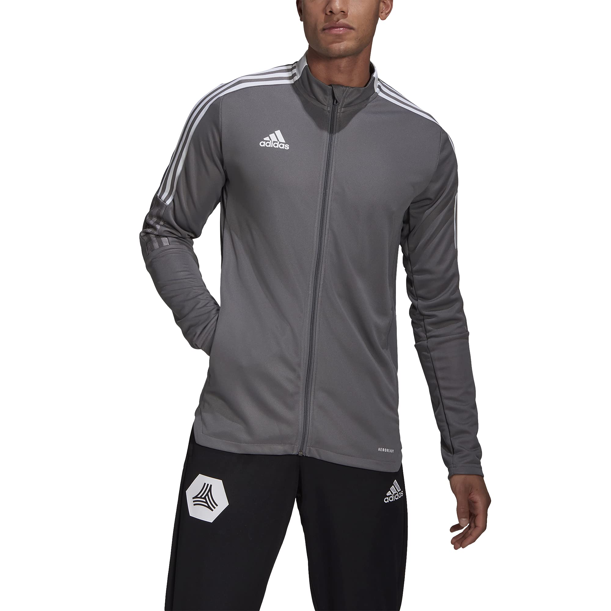 adidas Men's Tiro 21 Track Jacket, Team Grey Four, 3X-Large