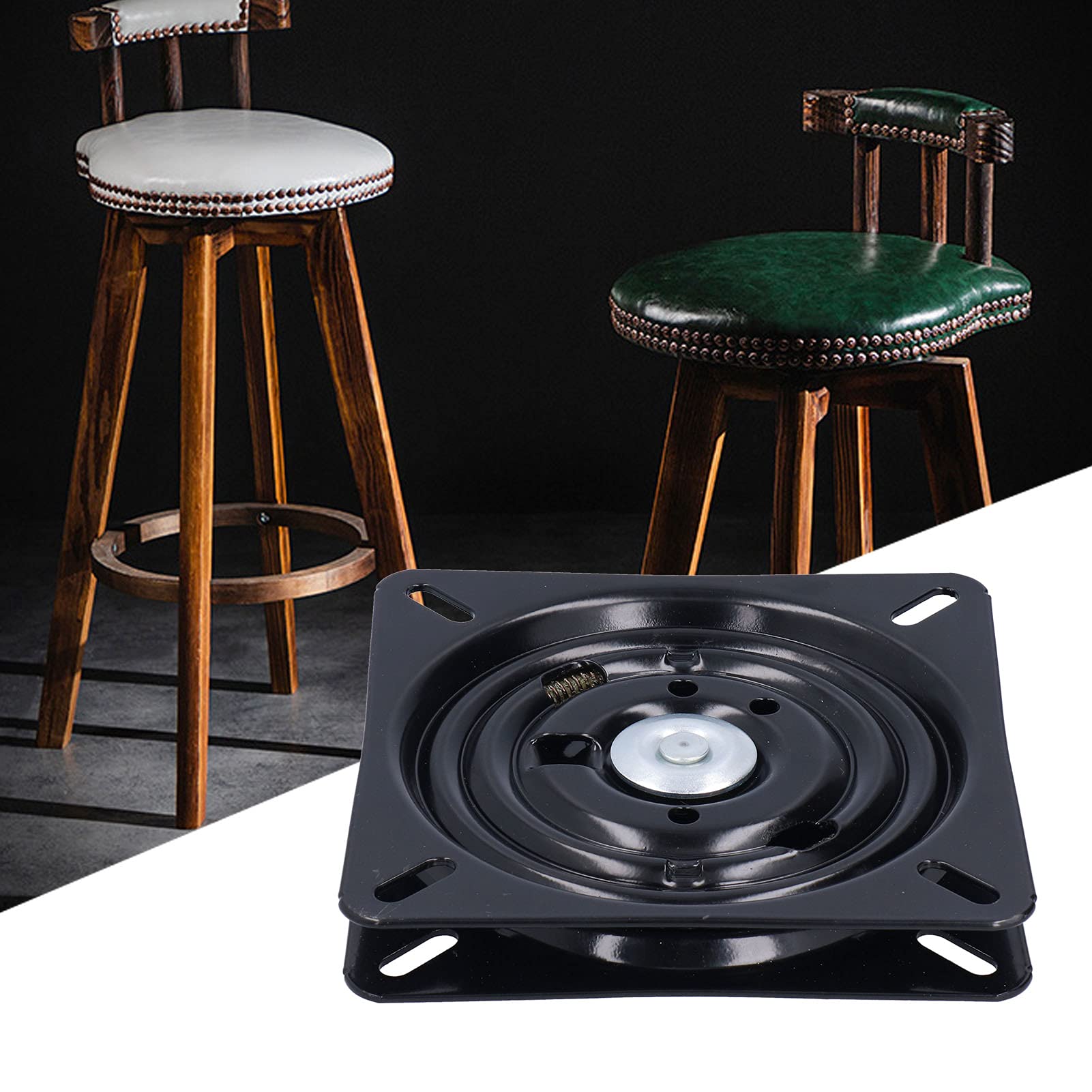 7“ Lazy Susan Turntable Bar Stool Swivel Plate Automatic Rebound Stool Rotating Base Chair Turntable Base for Home Bar Office Furniture Replacement