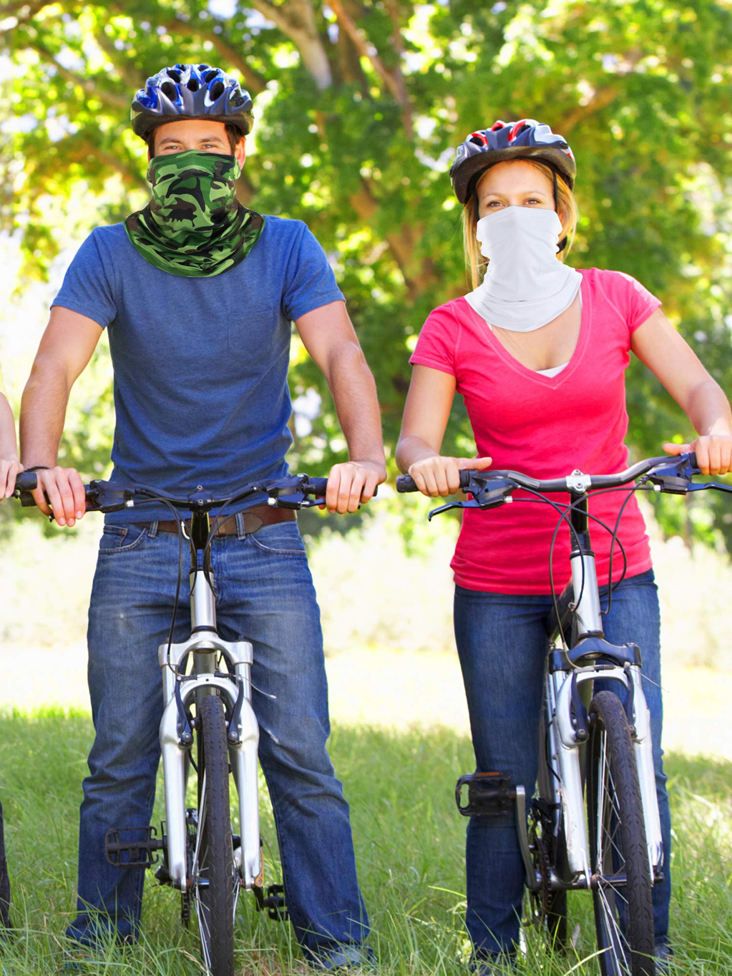 8 Pieces Neck Gaiter Mask Windproof Scarf UV Protection Balaclava Bandanas Breathable Outdoor for Men Women