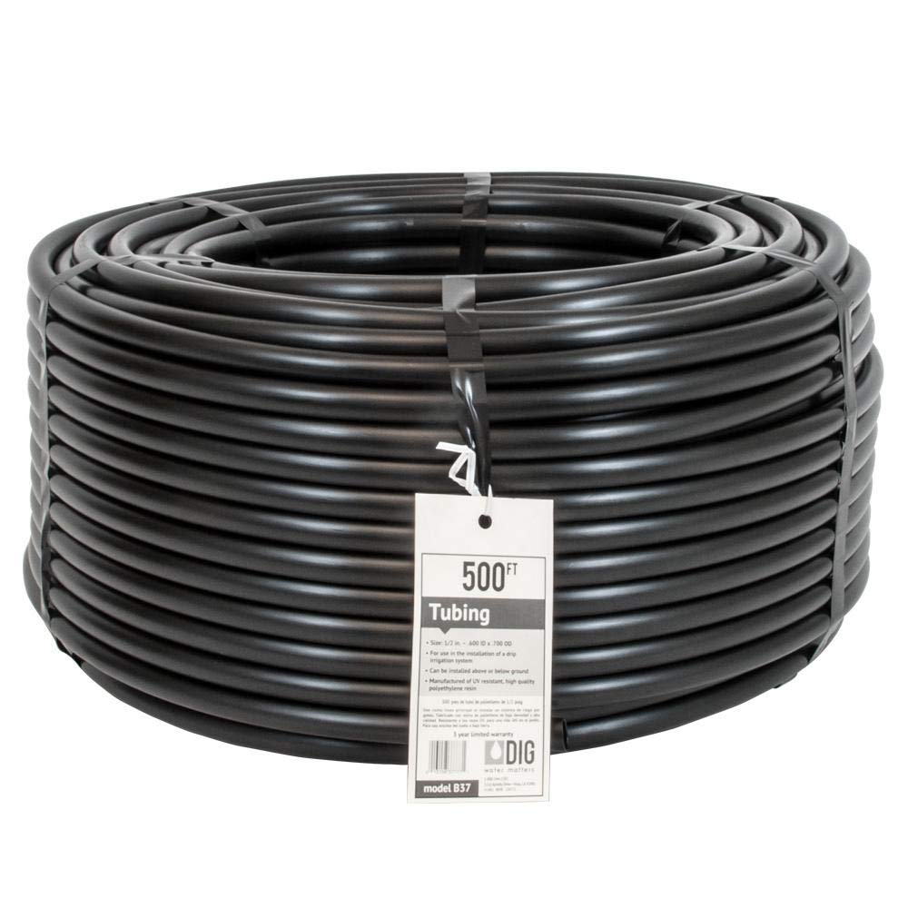 DIG B37 B 37 1/2" Poly Drip Tubing, 500', Black