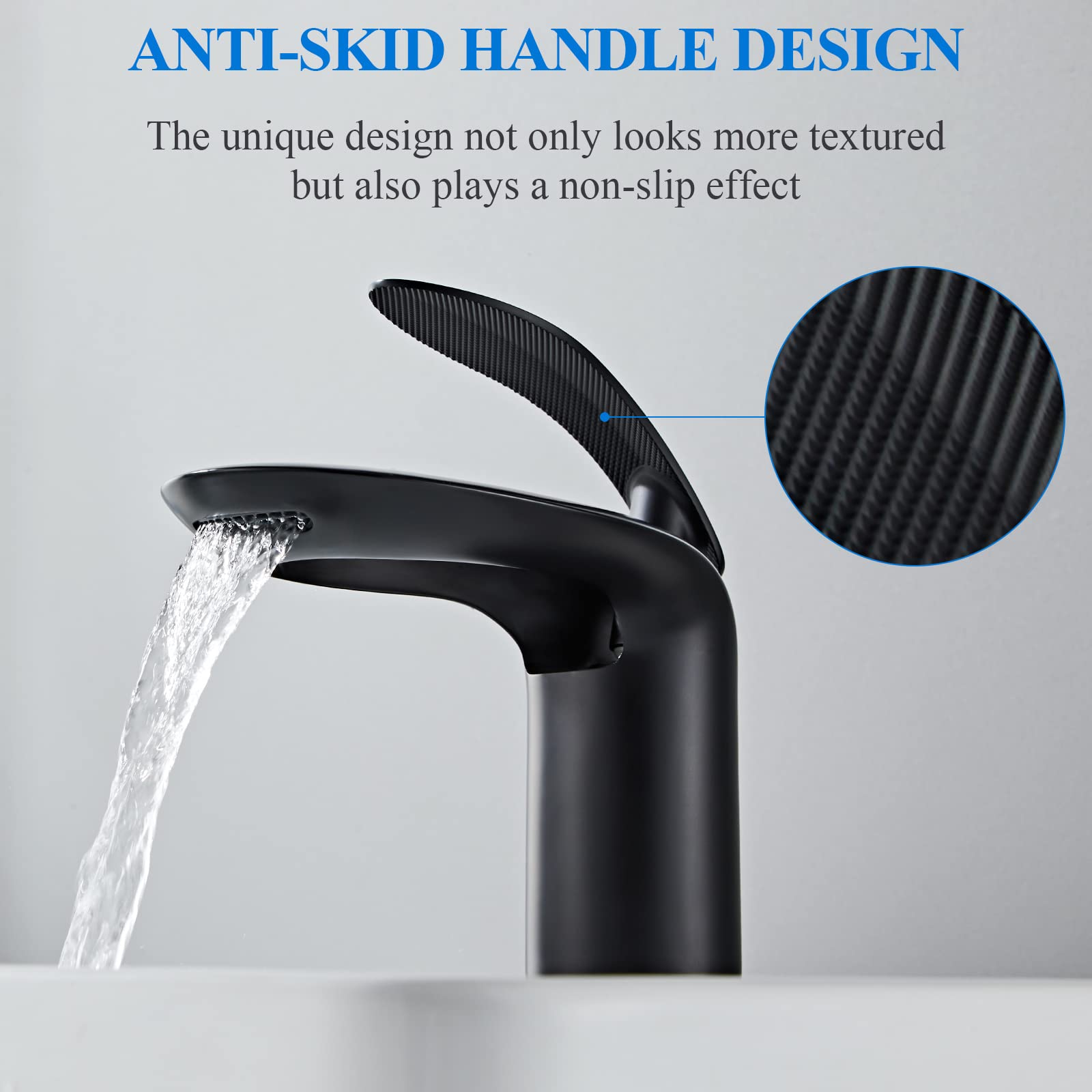 becola Creative Single Hole Bathroom Sink Faucet,Round Hollowing Vessel Sink Faucet,Single Handle Lavatory Black Bathroom Faucet Including Two US Standard 3/8" Hoses