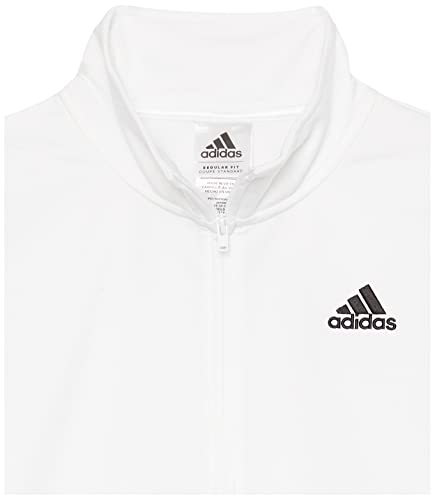 adidas Boys' Zip Front Iconic Tricot Jacket, Bright White, Large (14/16)