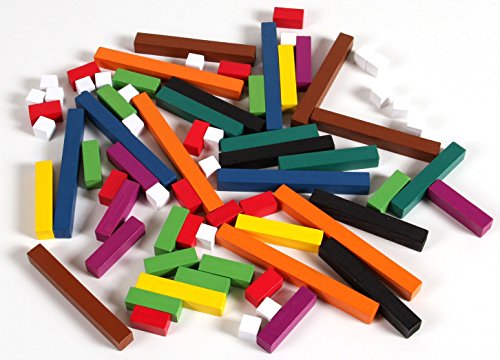 hand2mind Wooden Cuisenaire Rods with Trays, Math Manipulatives, Montessori Math Rods, Math Counters, Math Blocks, Counting Blocks, Montessori Math, Fraction Bars, Number Rods (Set of 6)