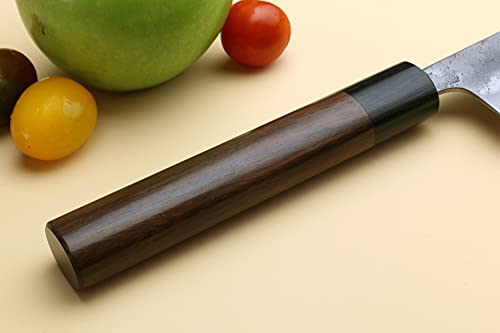 Yoshihiro Stainless Clad Nashiji Ginsan High Carbon Stain Resistant Steel Kiritsuke Multipurpose Chefs Knife (9.5"(240mm) & No Saya)