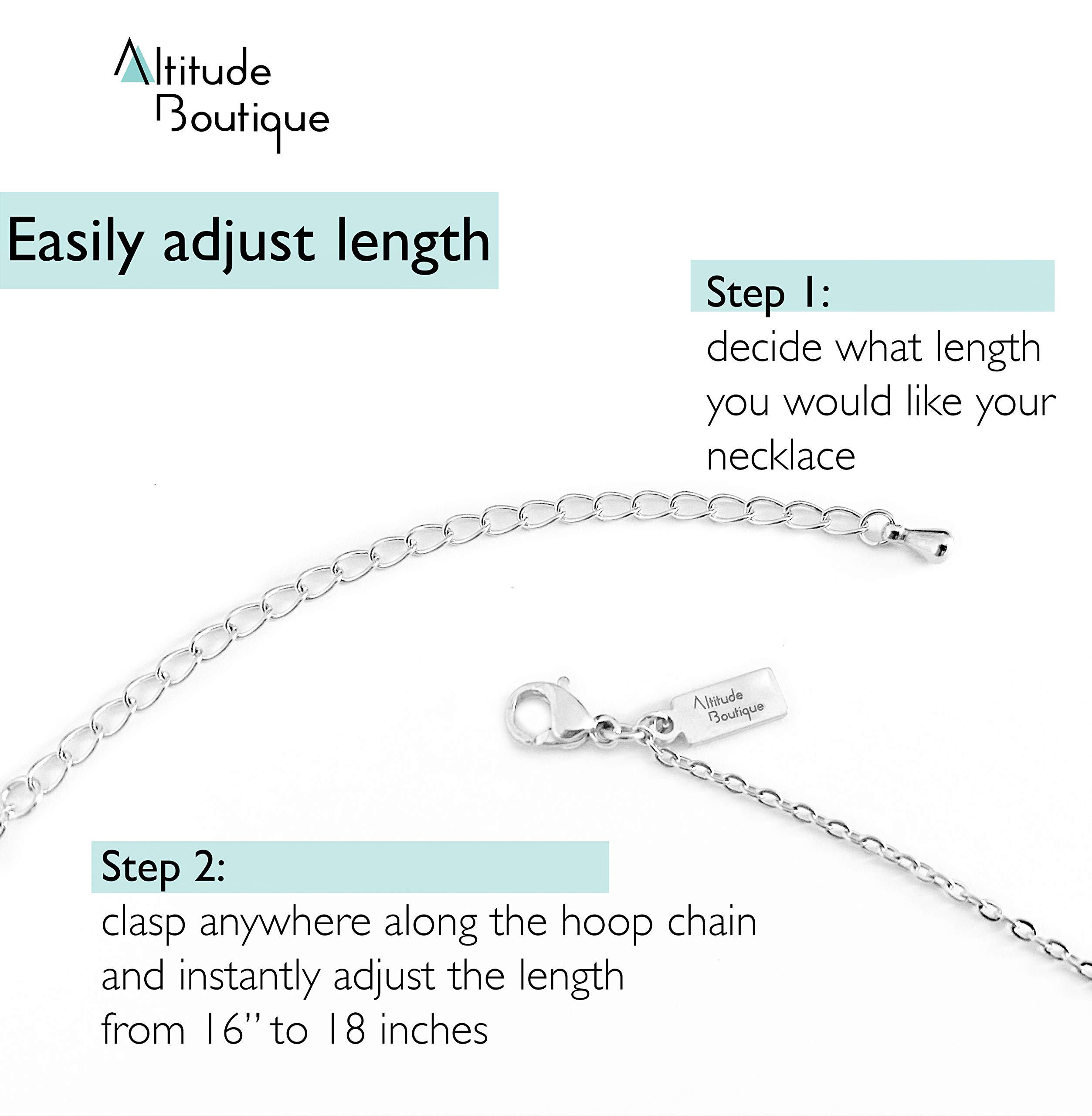 Altitude Boutique Snowy Mountain Necklace for Women, Nature Enthusiasts, Skiers, Snowboarders, Hikers, Campers (Silver)