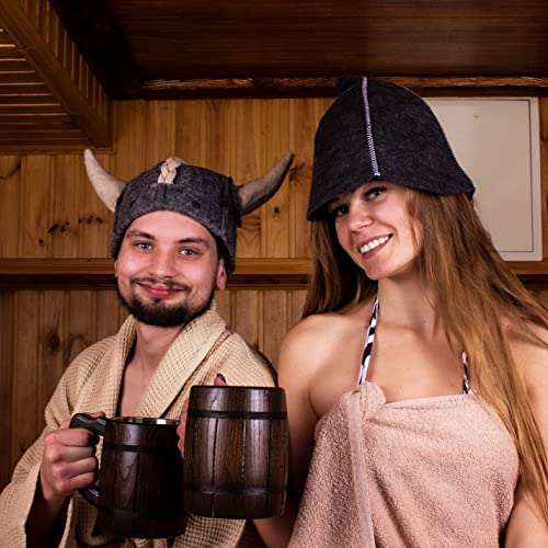 ASKOLD Ukrainian Sauna Hat Gray for Sauna Banya Bath House - Felt Sauna Hat Finnish Ukraine Sauna Hat Russian Banya Hat for Men Sauna Hat for Men